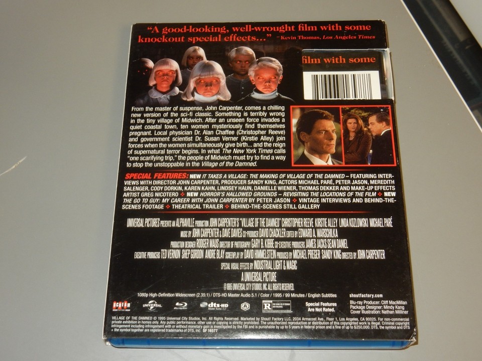 *VILLAGE OF THE DAMNED* COLLECTOR'S ED. SCREAM FACTORY BLU-RAY W ...