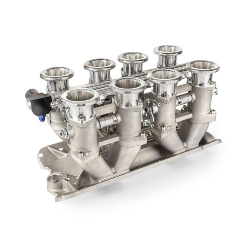 Chevy SBC 350 Downdraft EFI Stack Intake Manifold System Complete Satin ...
