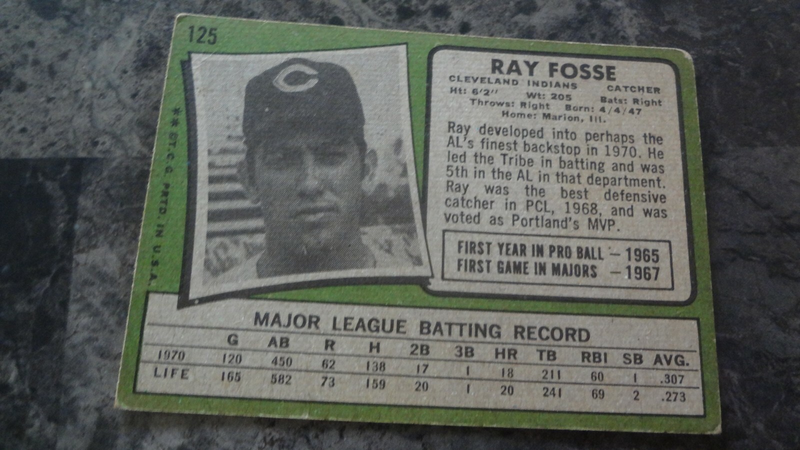 1971 TOPPS # 125 RAY FOSSE BASEBALL CARD | eBay