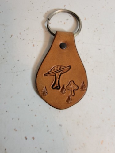 GENUINE LEATHER KEYCHAIN MUSHROOMS Hand MADE | eBay