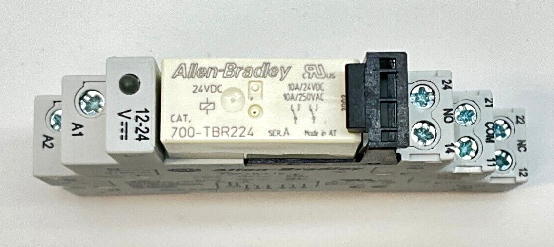 700-HLT12 Allen Bradley Ser. A Terminal Block Relay, 24VDC w/700-TBR224 ...