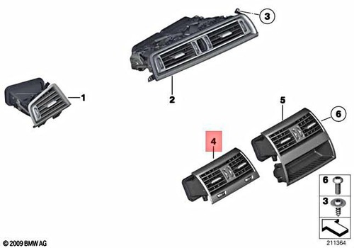 Genuine BMW F10 F11 (2011-2016) FRESH REAR AIR VENT GRILL CENTER ...