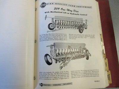 Massey Harris 509 One-Way Disc Sales Sheets from Dealer Catalog 10 Page ...
