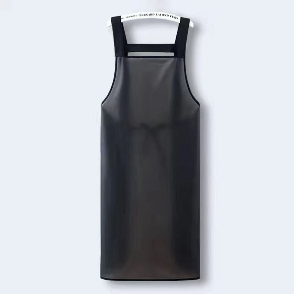 PVC Work Apron Transparent Black Cleaning Aprons Fashion Kitchen Apron ...