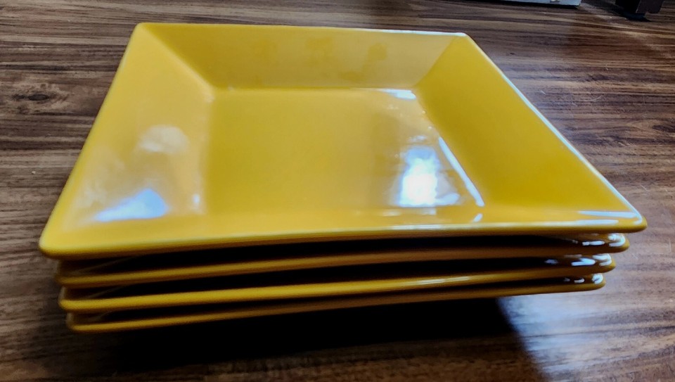 FOOD NETWORK Square Dinner Plate in FORTINA YELLOW KITCHEN DINING DISH ...
