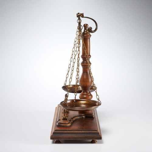 Scales of Justice Vtg Brass Weights Balance Apothecary Law Desk ...