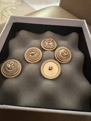 Gucci gold tone pearls buttons. Set of 5. Sz 20 mm | eBay