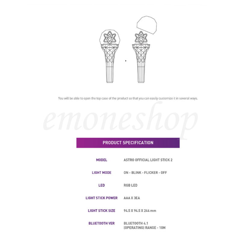 ASTRO OFFICIAL CONCERT FAN LIGHT LIGHTSTICK ROBONG VER.2 for AROHA (in ...