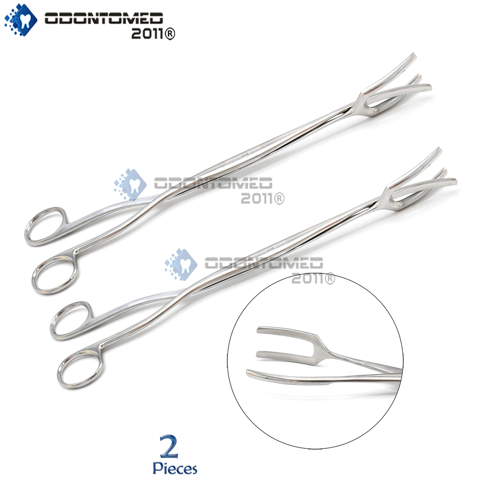 Three Prong Sterilizer Forceps 8" Surgical Ob/Gyno (2 Pcs) Stainless ...