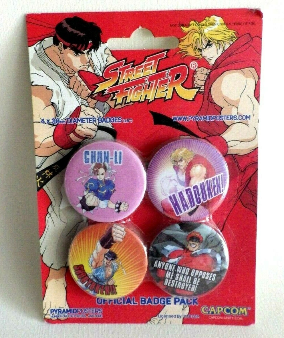 Lapel Pin Badge capcom Street Fighter 4x 1 1/2in Official Badge Pack ...