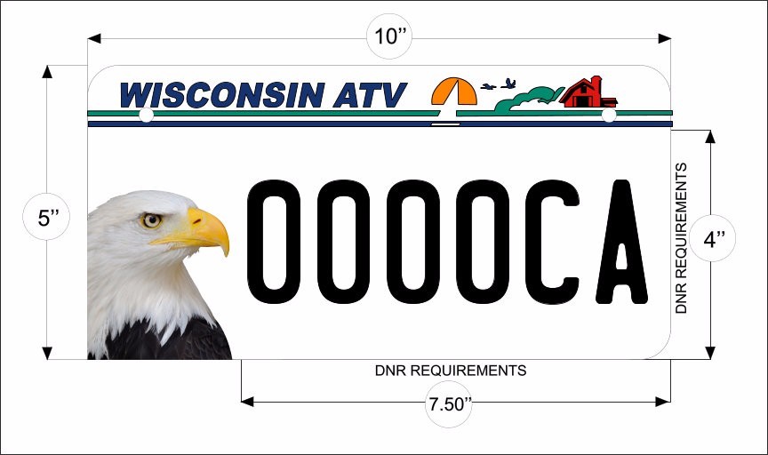5"X10" UTV/ATV license Plate, Wisconsin Flag Style License Plate | eBay