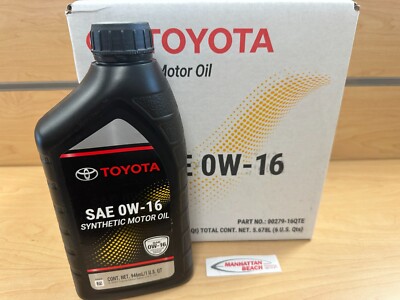 GENUINE TOYOTA 0W16 MOTOR OIL 6 QUARTS, 00279-16QTE-01 | eBay