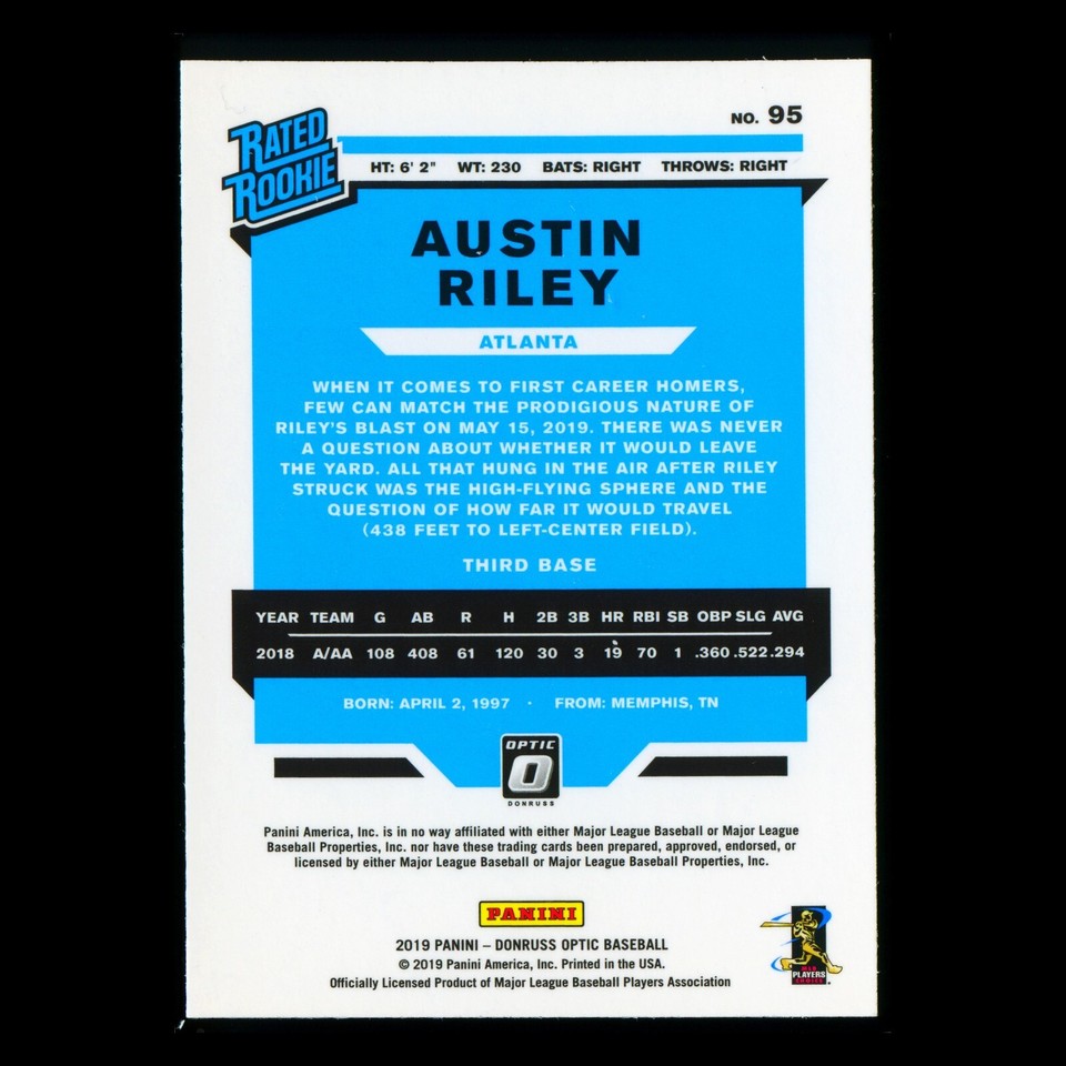 Austin Riley RR RC 2019 Donruss Optic Rookie Braves | eBay