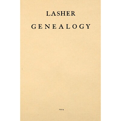 Lasher genealogy in three parts | eBay