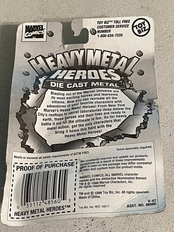 NWT Vintage 1998 Marvel Comics Heavy Metal Hero’s Die Cast Poseable ...