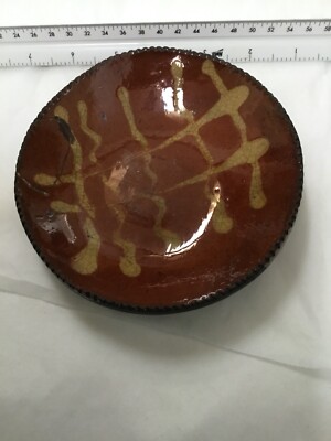 Early 2 Color Slip Decoration Philadelphia Redware Pie Plate,5 1/2” | eBay