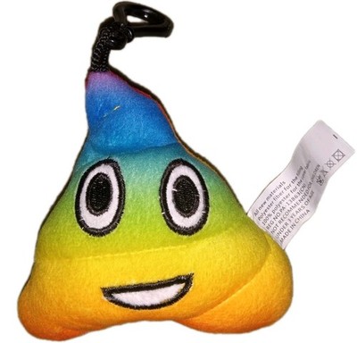Rainbow Poo Poop Emoji 4 1/2" In Keychain Plush W/ Sound Effect For ...