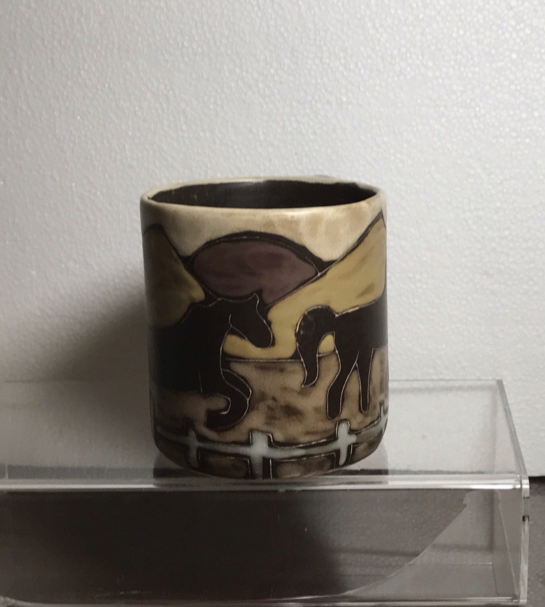 Mara Art Pottery Stoneware Handmade in Mexico Horse Ranch Horses Coffee ...