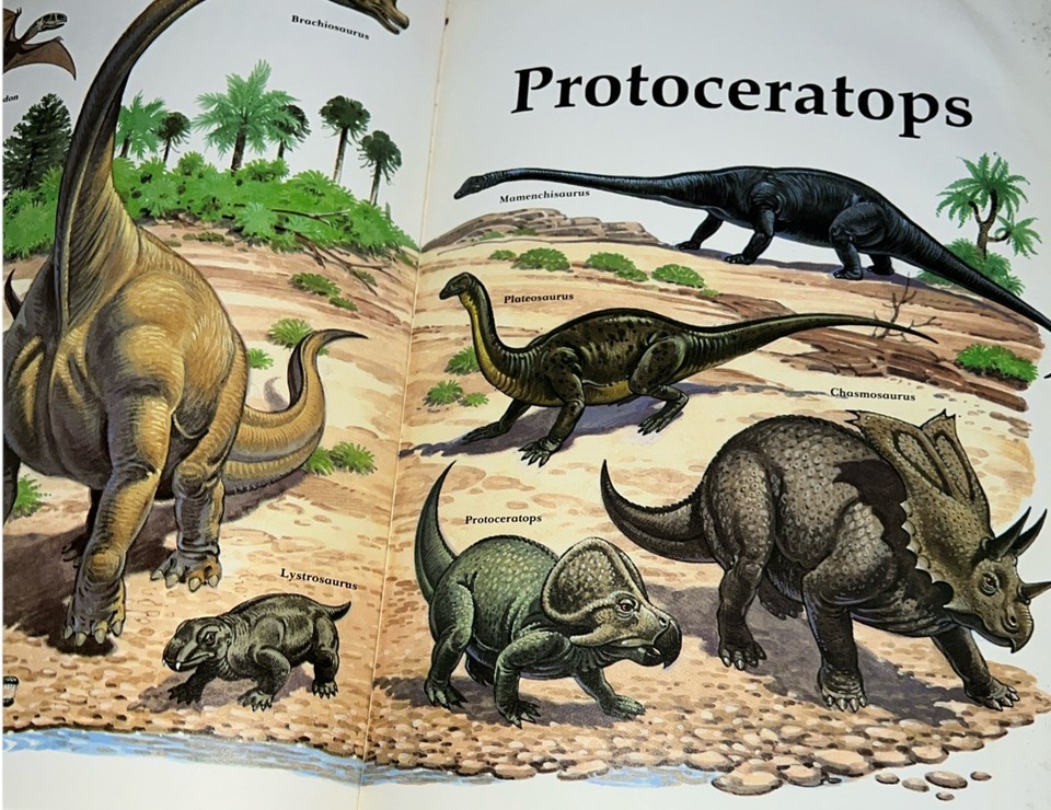 Vintage Ichthyosaurus Protoceratops Hypsilophodon Dinosaur Hardcover ...