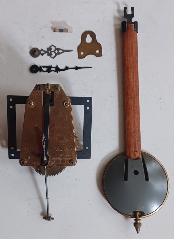 Jauch Time Only School House Clock Movement, Hands, Pendulum & Mounting ...