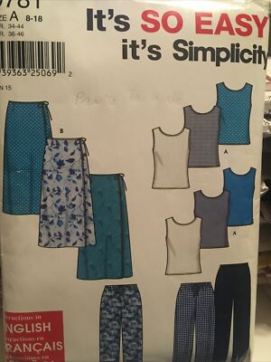 Simplicity Pattern 9781 Misses Skirt Pants Knit Top 8 10 12 14 16 18 ...