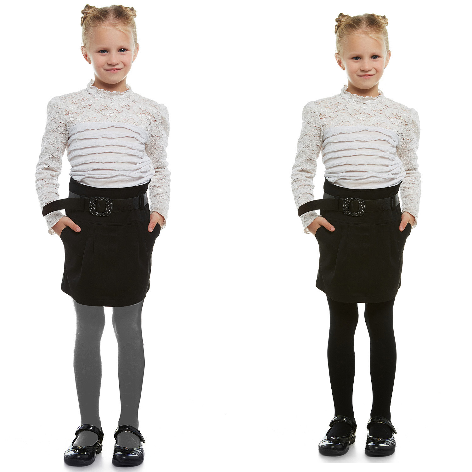 3 Pairs Girls Thick Warm Soft Cotton Rich School Uniform Tights Age 2 ...