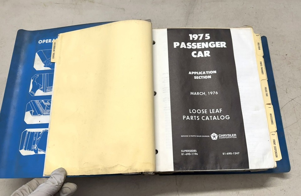 1975 Mopar Parts Book Dodge Plymouth Catalog 440 Dart Duster Cordoba ...