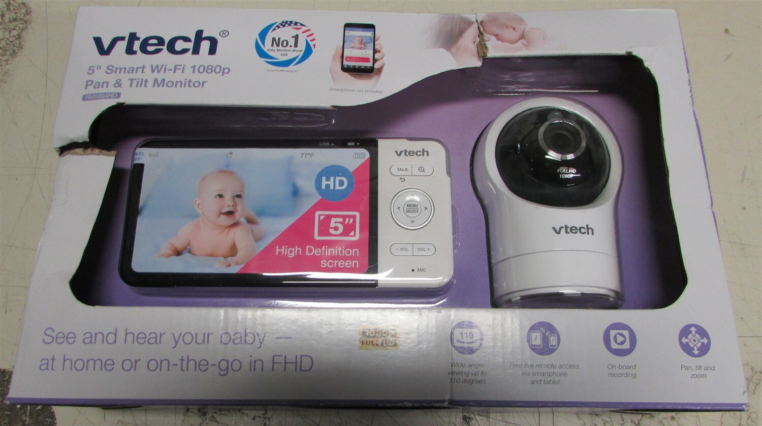 Seattle Mall vTech 5" Smart WIFI 1080p Pan & Tilt Monitor RM5864HD ...