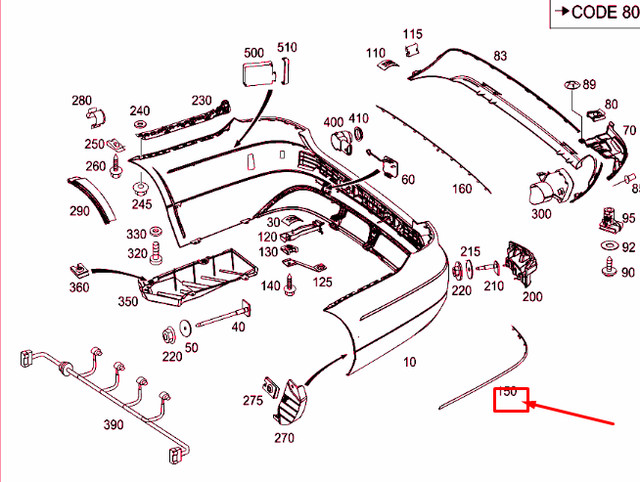 Genuine Mercedes-Benz W212 E-class Rear Left Moulding A2128852121 OEM ...