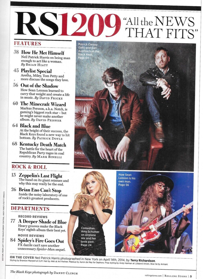 Rolling Stone Magazine Neil Patrick Harris Led Zeppelin Minecraft Sean ...