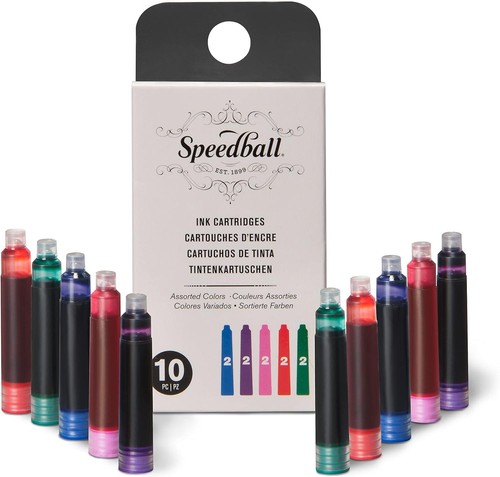 Speedball Fountain Pen Ink Cartridges for 10 Count (Pack of 1), Mixed ...