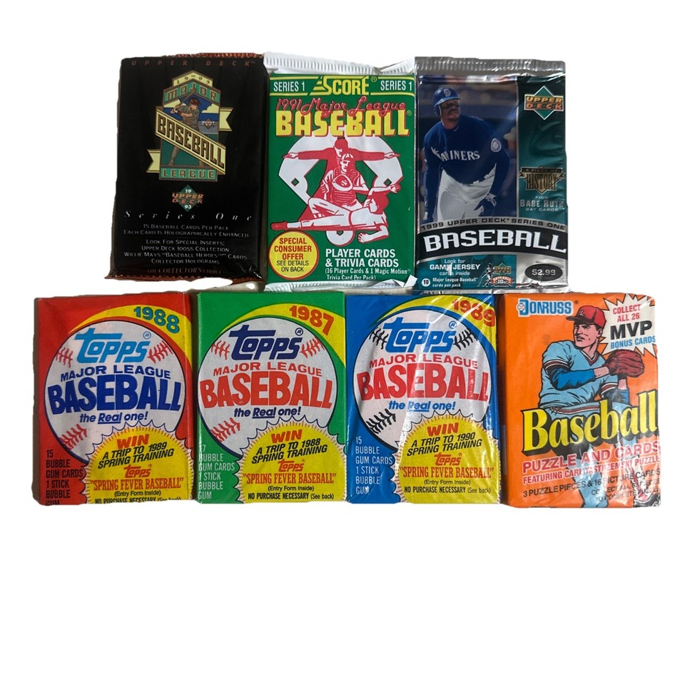 LOT OF UNOPENED BASEBALL Sealed Vintage Baseball packs. 45 Cards ...