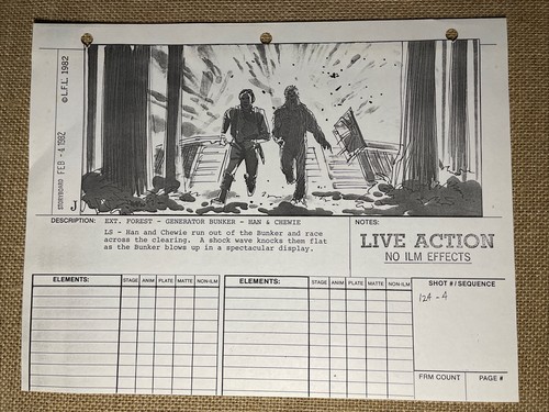 STAR WARS RETURN OF THE JEDI storyboard movie props George Lucas HAN ...