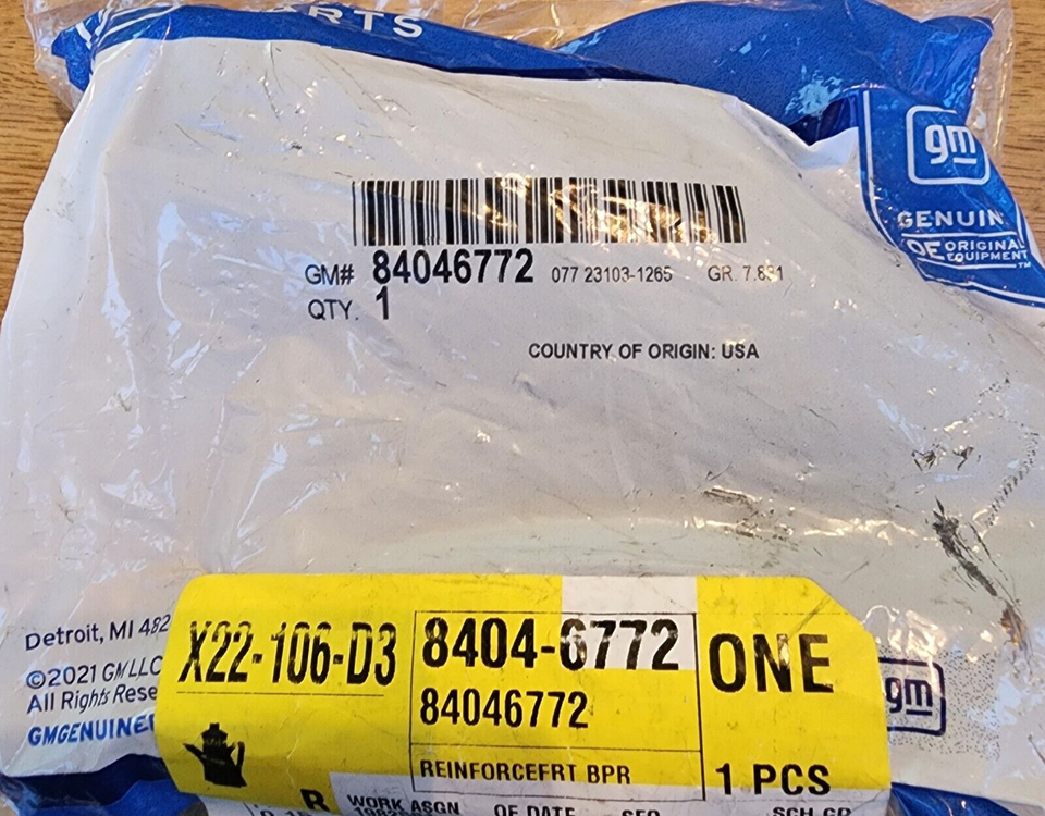 2017-2024 Cadillac XT5 Black Front Left Bumper Fascia Reinforcement ...