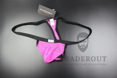 N2N Bodywear Men pink Sheer X mesh G-string Thong underwear size M L XL ...