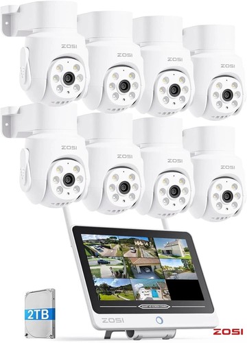 ZOSI 5MP WiFi 6 Outdoor Camera Touch Screen Monitor 360° View 2TB View ...