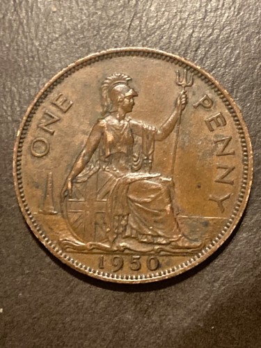 British Large One Penny Coin 1950 KM# 869 George VI United Kingdom UK 1 ...