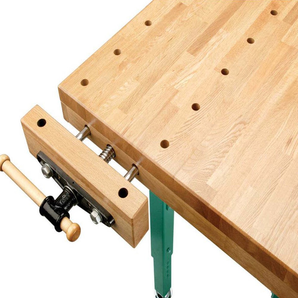 Grizzly T10157 Heavy-Duty Oak Workbench with Steel Legs | eBay