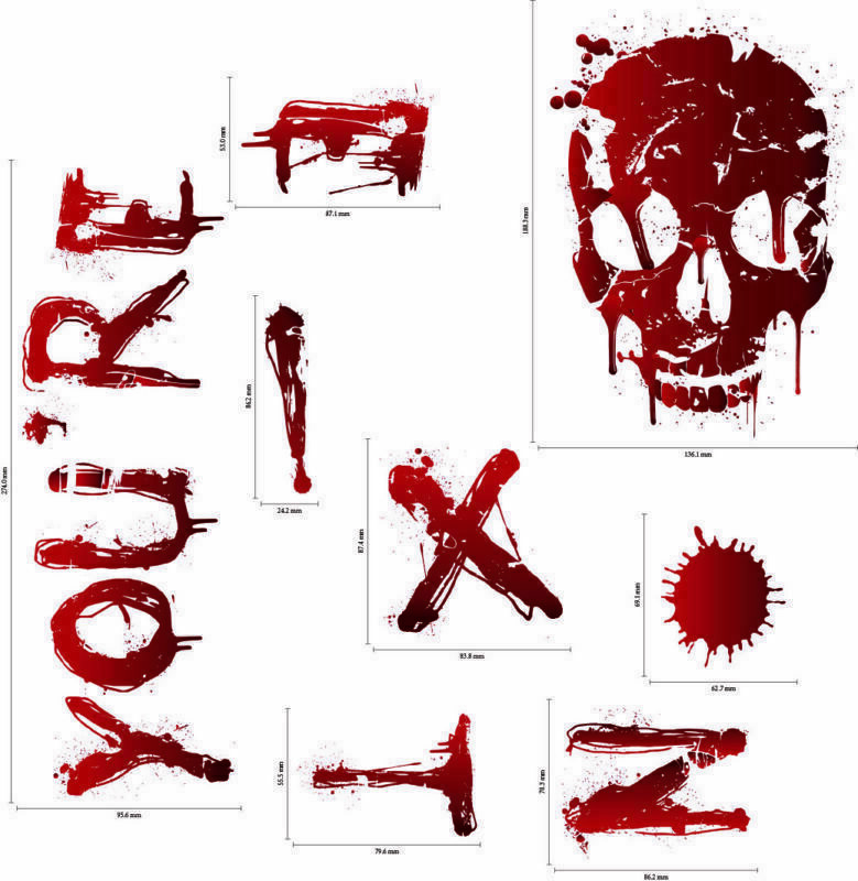 Halloween Stickers Bloody Blood Hand Window Clings Glass Party Prop ...