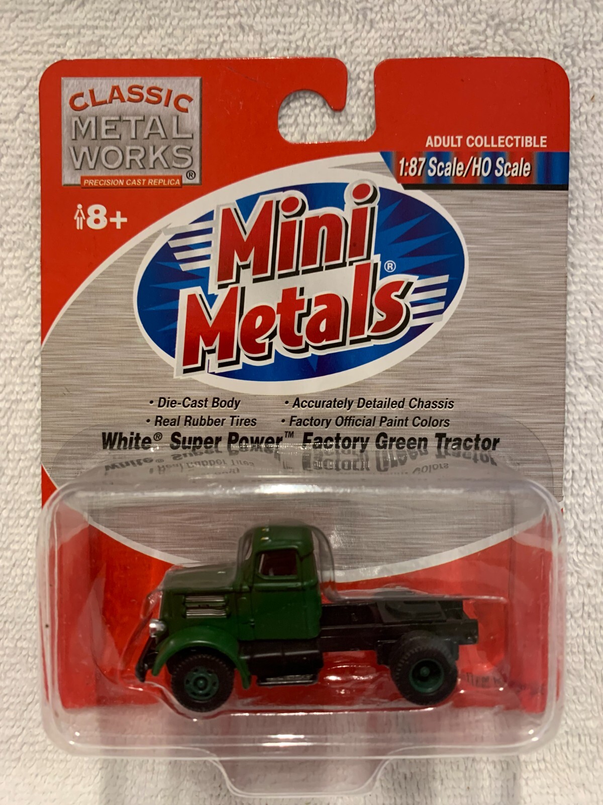 Mini Metals HO Scale White Super Power Factory Green Tractor #31138 | eBay