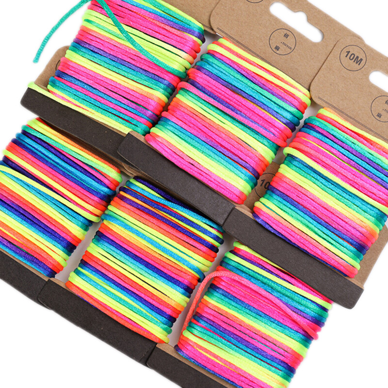 10M 2.5mm Multicolor Thread Cord Braided Bracelet String Knitting Yarn ...