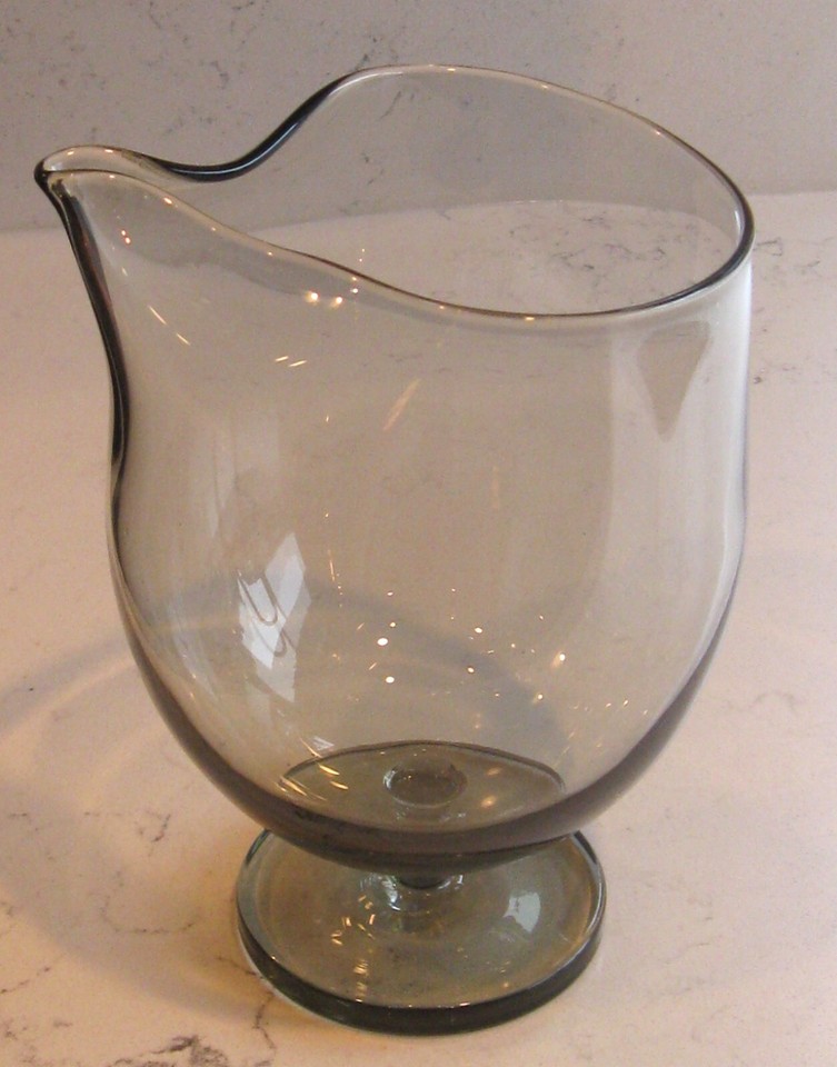 Mid-Century Danish Holmegaard Elsinore Smoke Gray Glass Martini Pitcher ...