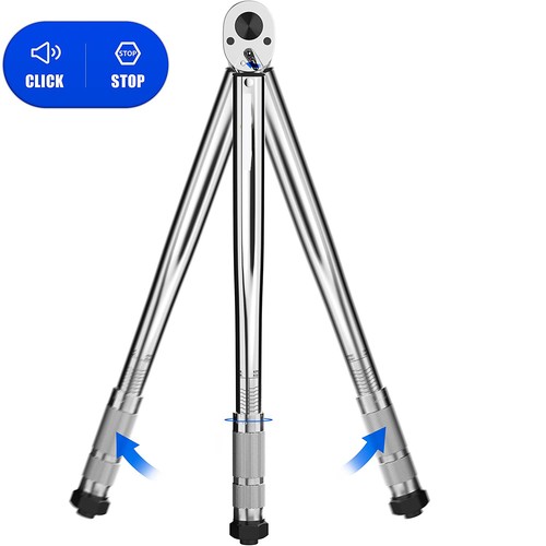 Ratcheting Torque Wrench 1/2 Drive Set with 4 Sockets Extension Bar Kit ...