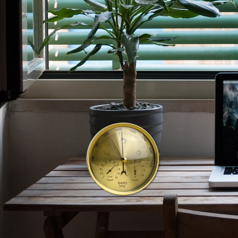 Metal 3 in 1 Barometer Weather Station for Indoor and Outdoor Use ...