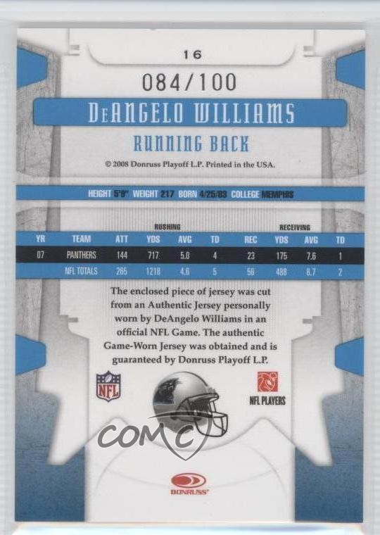 2008 Leaf Limited Threads /100 DeAngelo Williams #16 | eBay