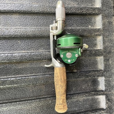 Vintage Green Johnson Century Model 100 Fishing Spinning Reel & Cork ...