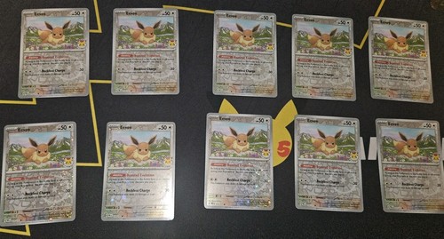 10x Eevee 2025 Pokemon Day Promo Card , 074/131, Prismatic Evolutions ...