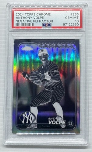 2024 Topps Chrome Anthony Volpe Negative Refractor Rookie RC #236 PSA ...