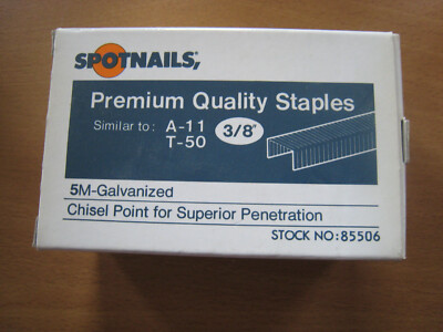 SPOTNAILS PREMIUM QUALITY STAPLES 3/8" STOCK NO. 85506 | eBay Australia