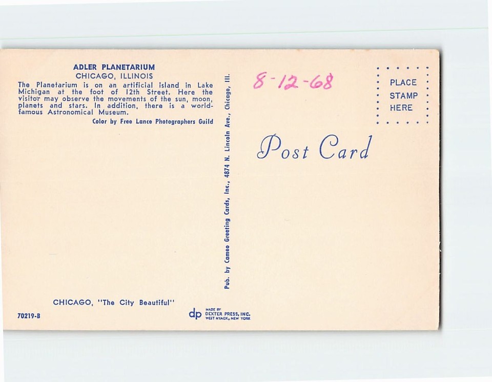 Postcard Adler Planetarium Chicago Illinois USA | eBay